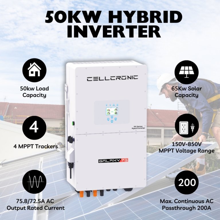 Galaxy 7G EU 50Kw High Voltage Hybrid Inverter - Cellcronic