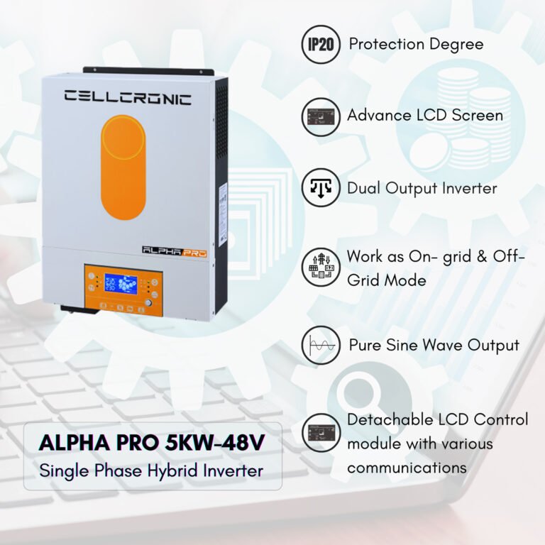 ALPHA PRO 5KW-48V Single MPPT On- Grid hybrid Inverter - Cellcronic