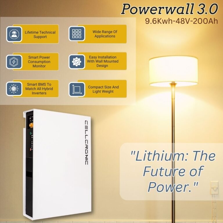 Powerwall 3.0 9.6Kwh-48V-200Ah - Cellcronic